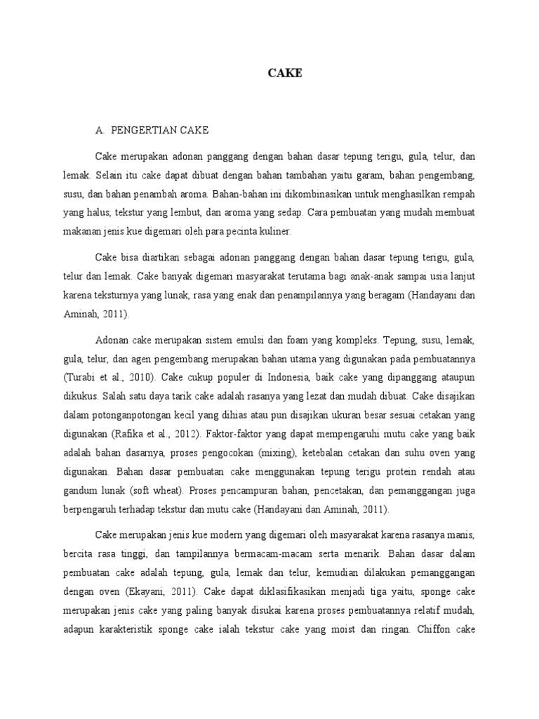 Materi Tentang Cake (Kue) | PDF | Memasak, Makanan, & Anggur