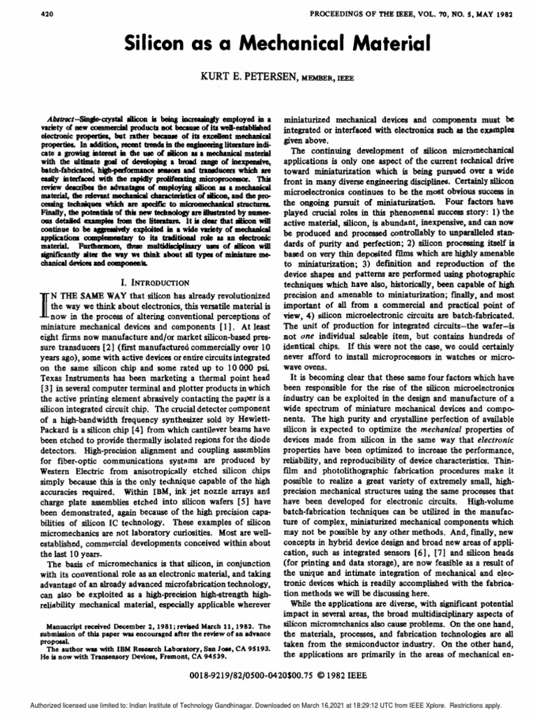 Silicon Crystal As Mechanical Material | PDF | Wafer (Electronics ...