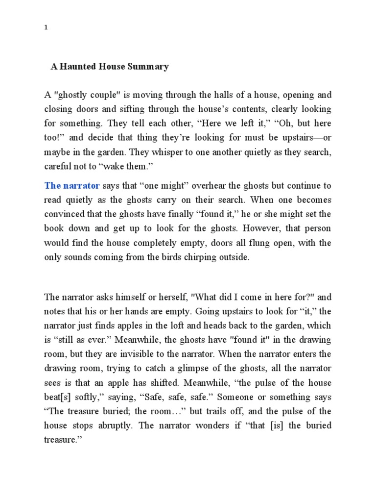 A Haunted House Summary | PDF