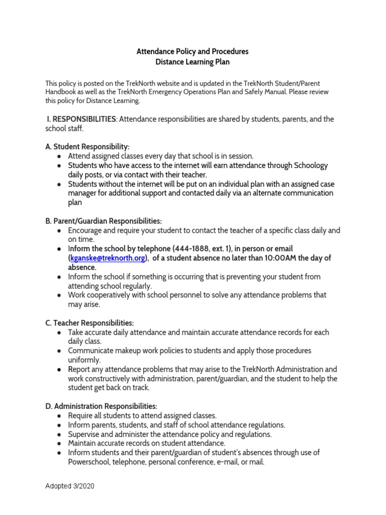 Distance Learning Attendance | PDF | Distance Education | Teachers