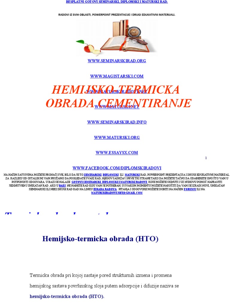 Hemijsko Termicka Obrada Celika | PDF