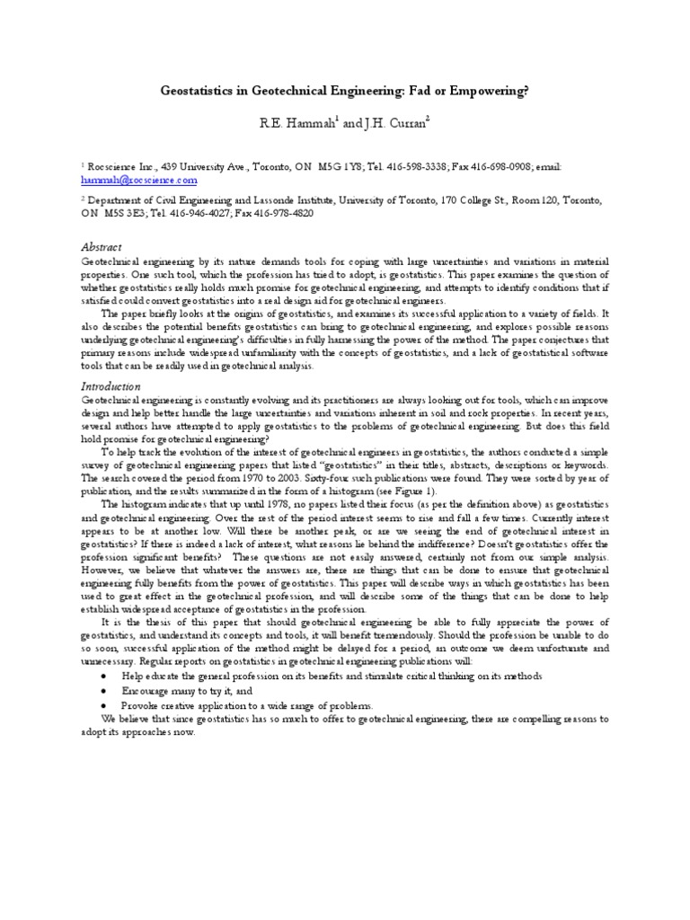 Geostatistics in Geotechnical Engineering | PDF | Simulation ...