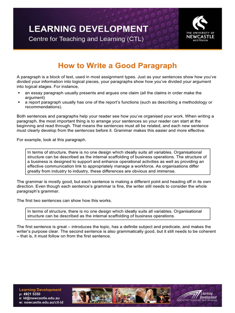 Paragraphing | PDF | Paragraph | Sentence (Linguistics)