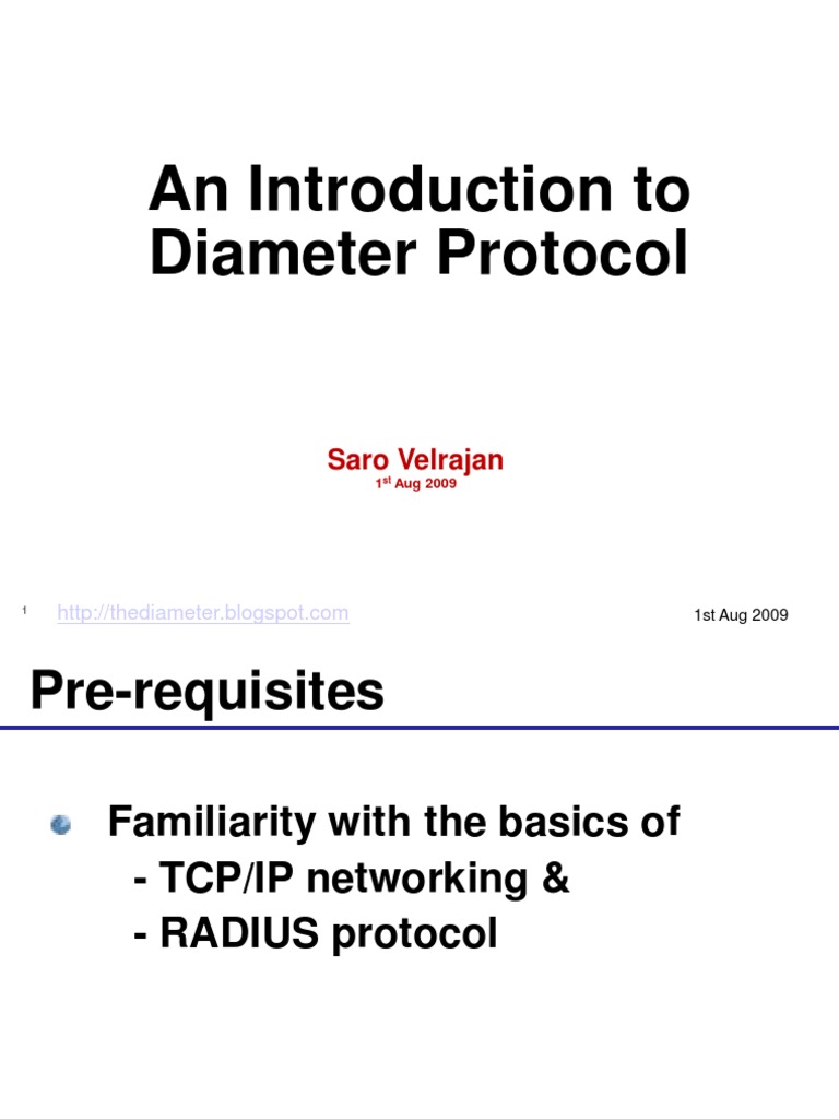 Introduction to Diameter Protocol[1] | Radius | Internet Protocol Suite