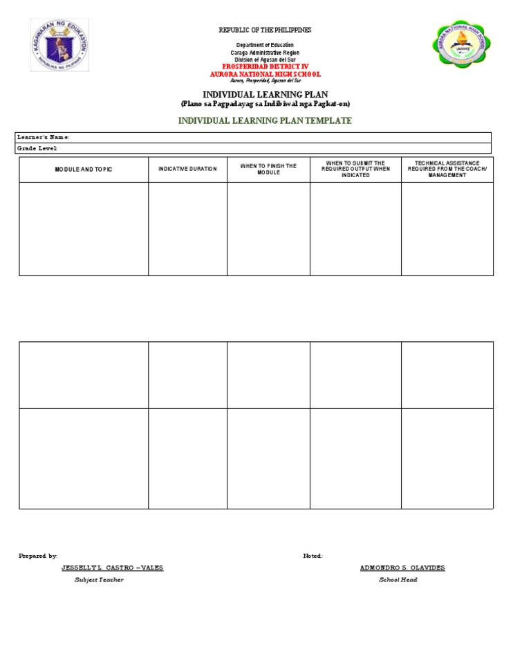 Individual Learning Plan Black | PDF