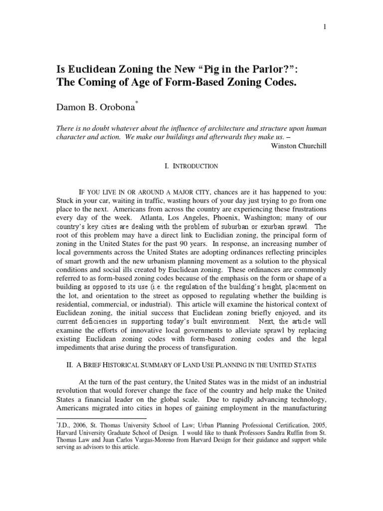 Euclidean vs. Form-Based Zoning Explained | PDF | Zoning | Urban Sprawl