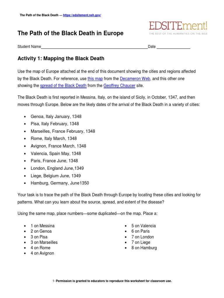 The Path of The Black Death in Europe | PDF | Black Death