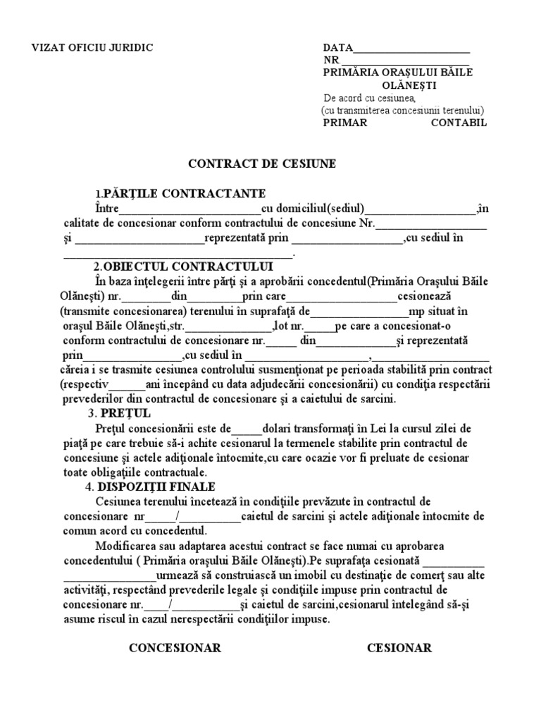 Contract de Cesiune | PDF