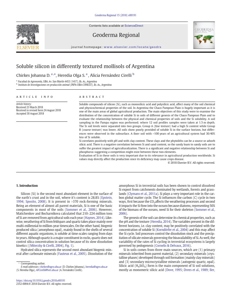 Geoderma Regional: Chirkes Johanna D., Heredia Olga S., Alicia ...