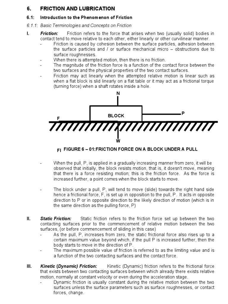 Friction and Lubrication | PDF | Friction | Bearing (Mechanical)