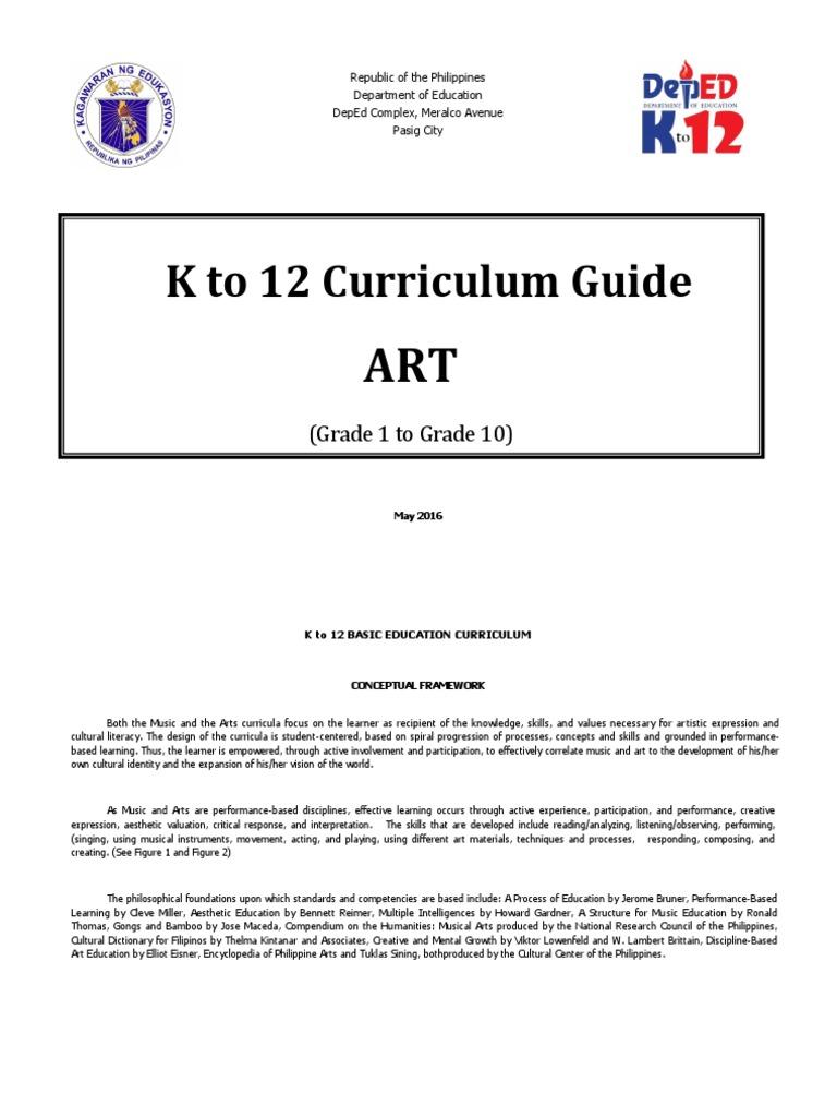 Deped Curriculum Guide For Arts | PDF