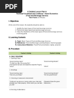 Detailed Lesson Plan in Food and Beverage Service | PDF | Food And ...