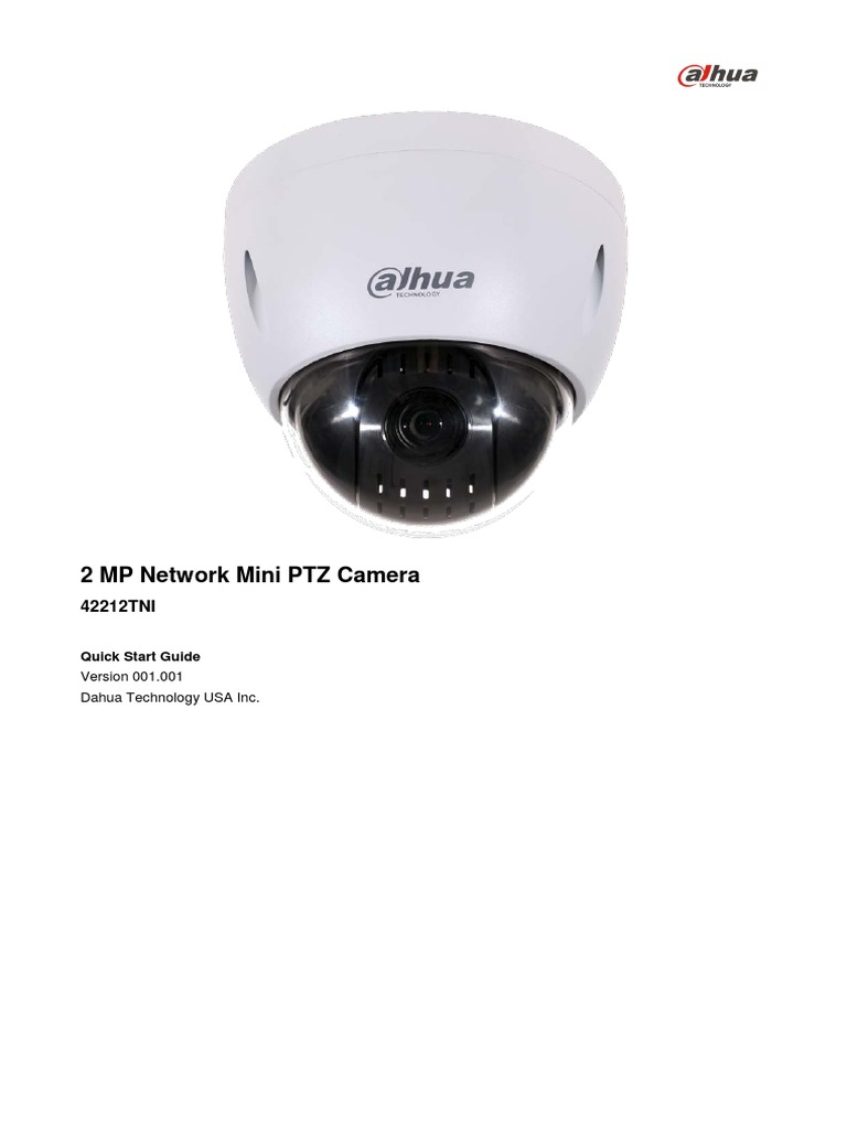 2 MP Network Mini PTZ Camera: Quick Start Guide | PDF | Ip Address | I Pv6
