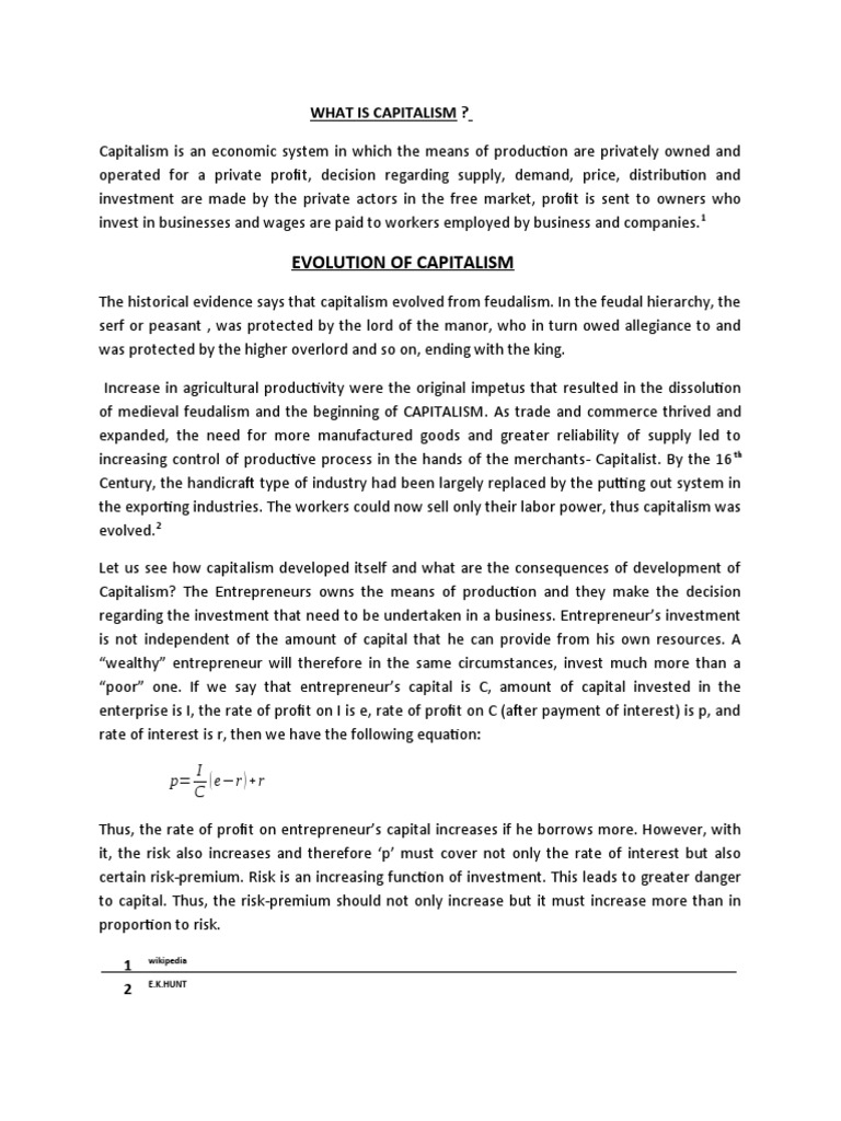 Evolution of Capitalism | PDF | Capitalism | Economic Growth