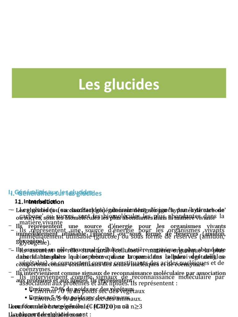 Glucide | PDF | Chiralité (chimie) | Glucide