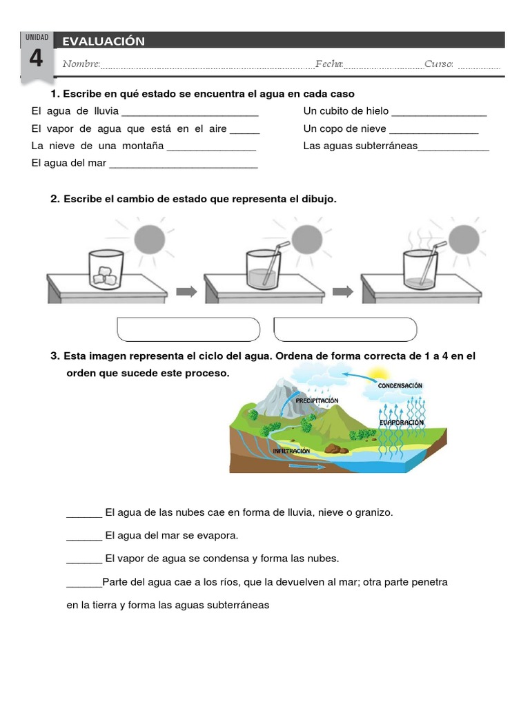 Examen U4 El Agua y La Tierra | PDF | Río | El ciclo del agua