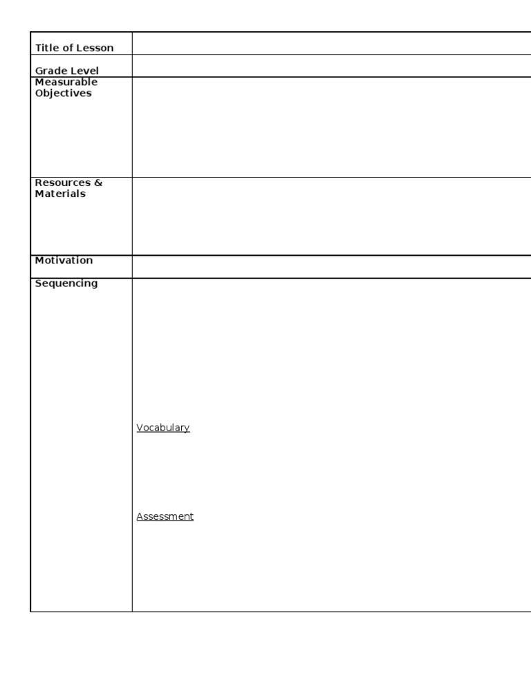 Lesson Template | PDF
