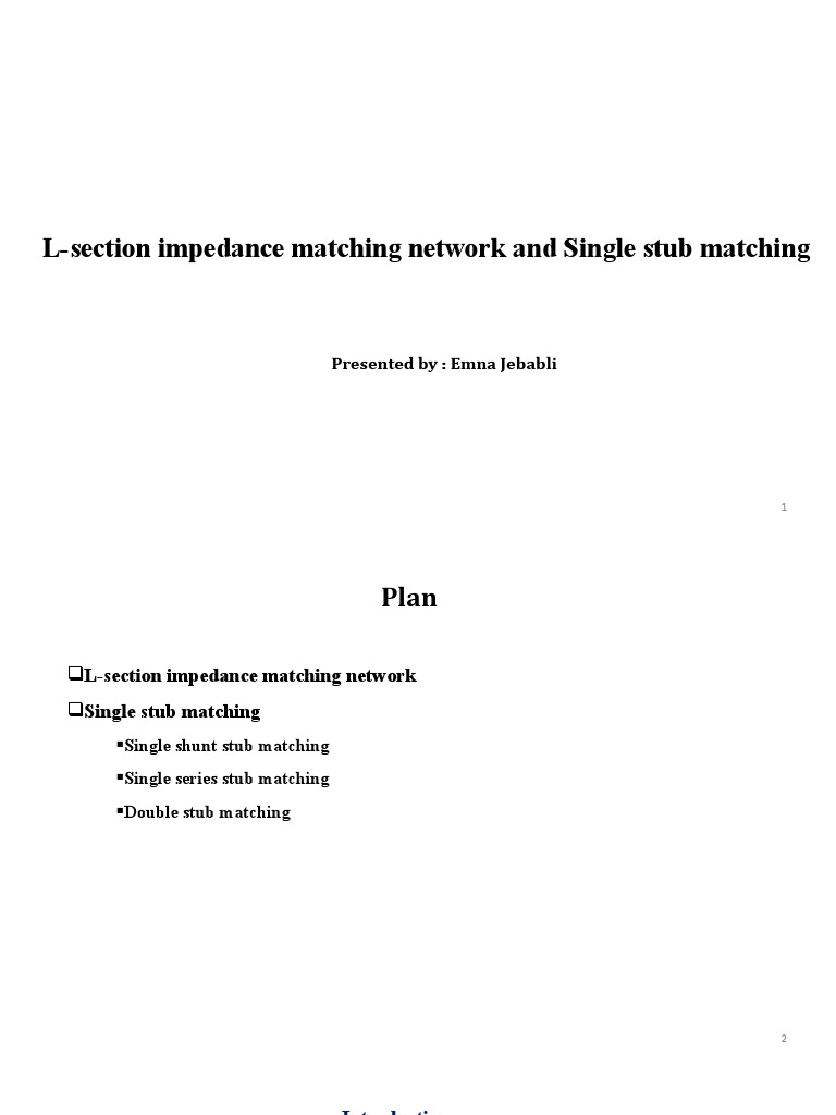 L-Section and Single Stub Matching | PDF | Electrical Impedance ...