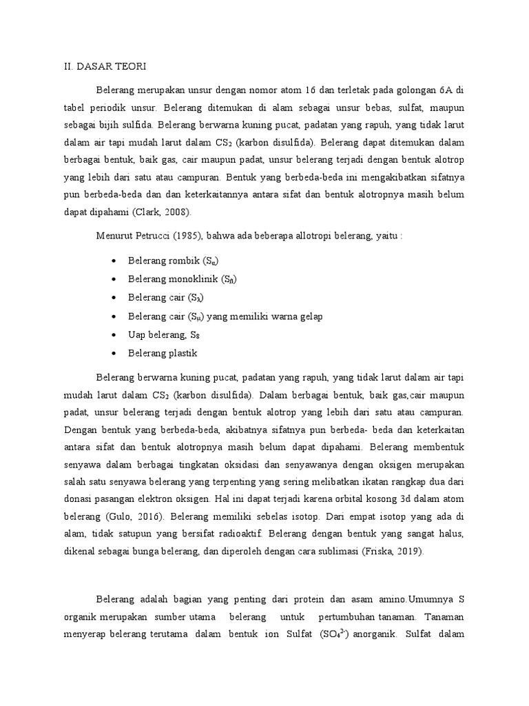 Alotrop dan Daur Belerang dalam Kimia | PDF | Sains & Matematika