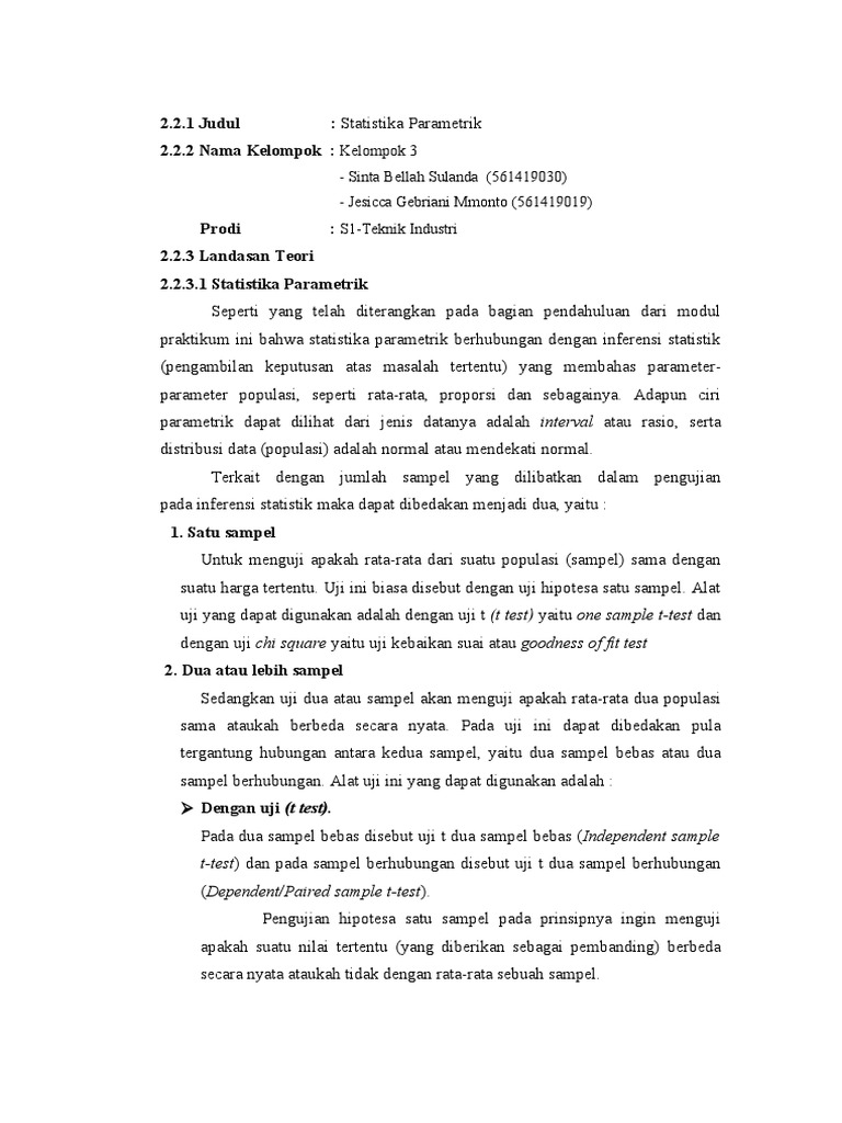 Modul 2 Statistika Sinta | PDF | Metode & Bahan Ajar | Komputer