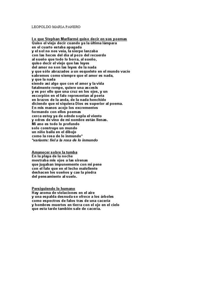 Leopoldo Maria Panero | PDF