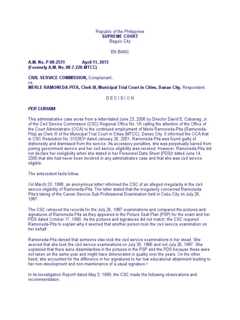 CSC V Pita | PDF | Appeal | Estoppel