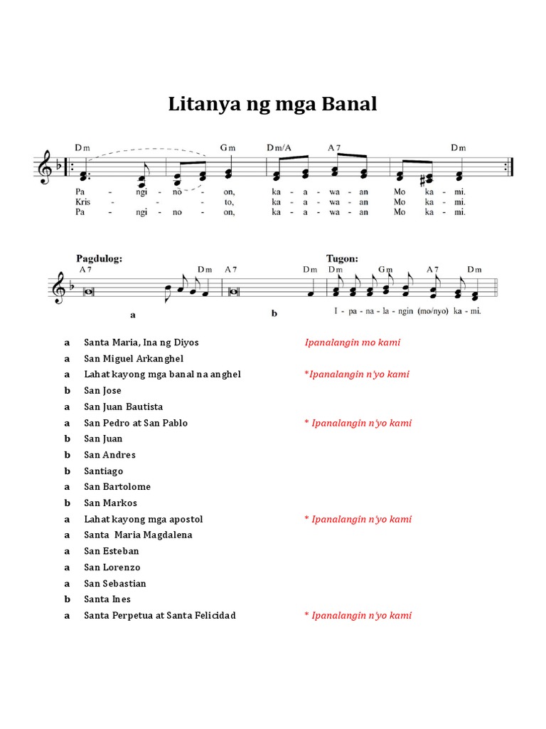 Trad Litanya NG Mga Banal | PDF
