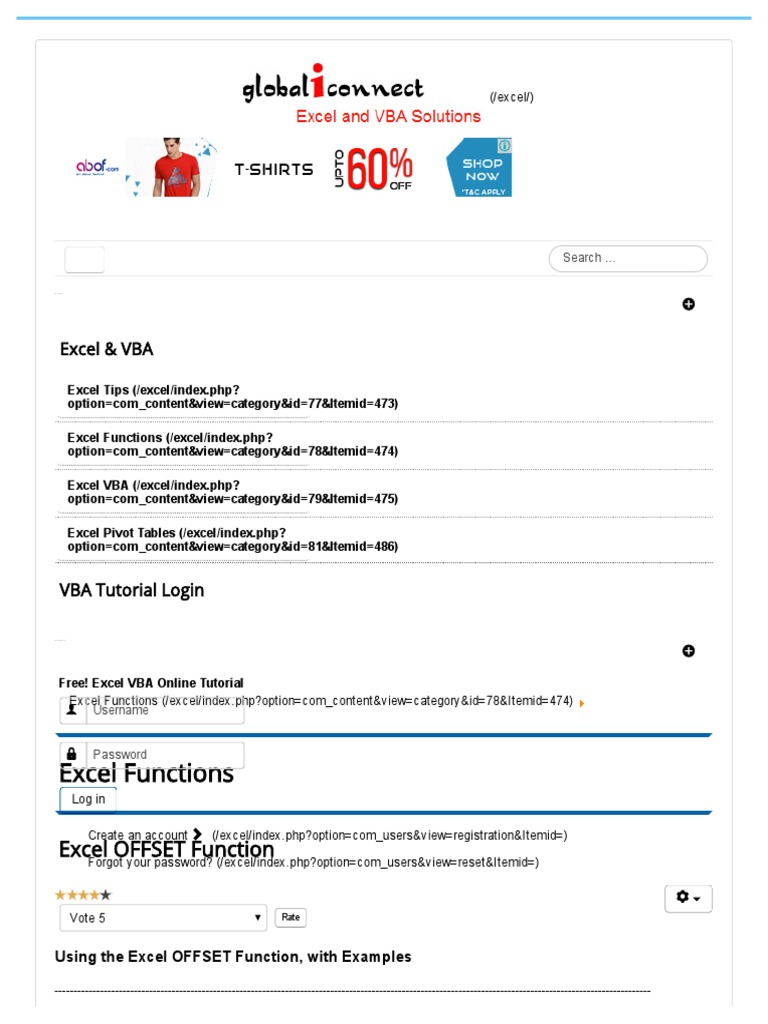 Excel OFFSET Function | PDF | Microsoft Excel | Computer Science