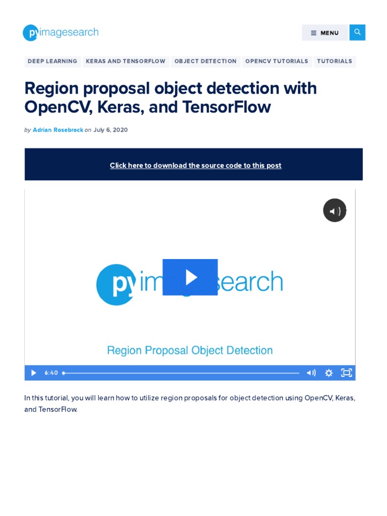 Region Proposal Object Detection With Opencv, Keras, and Tensorflow ...
