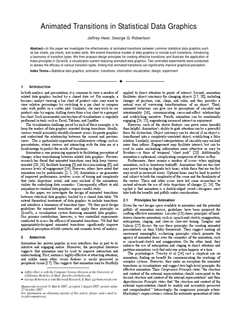 Animated Transitions in Statistical Data Graphics: Jeffrey Heer, George G. Robertson | PDF ...