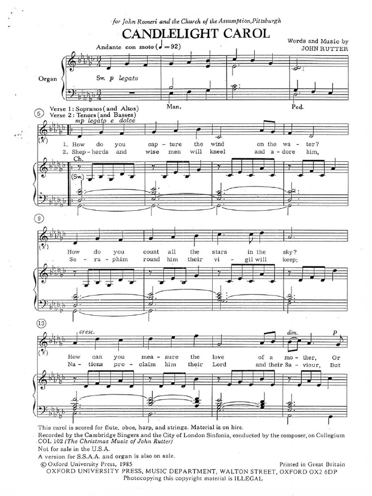 Candlelight Carol - John Rutter | PDF