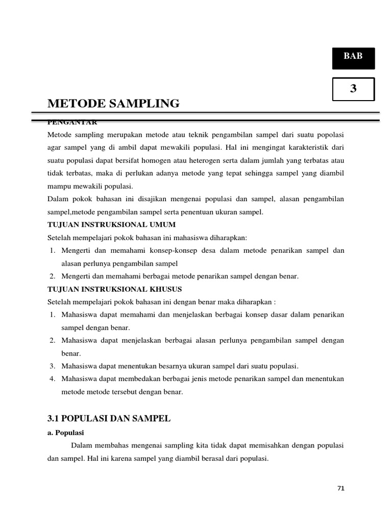 Bab Iii Metode Sampling | PDF | Sains & Matematika