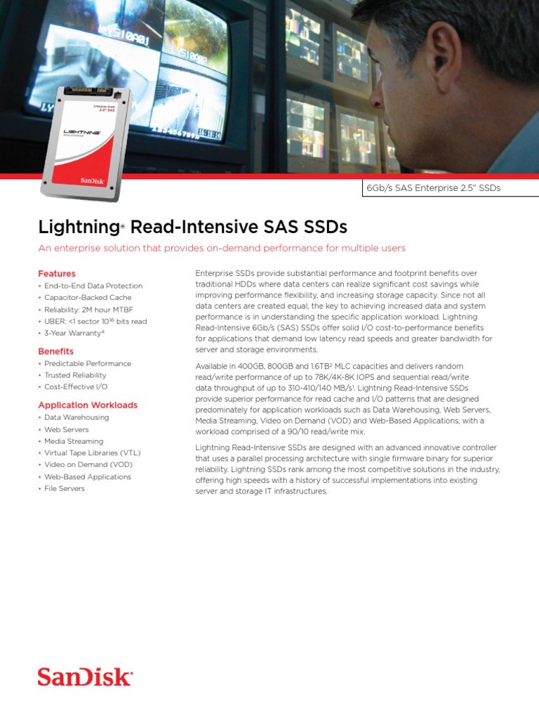 SanDisk Lightning Read-Intensive SAS SSDs Datasheet - 01102014 - FINAL | Download Free PDF ...