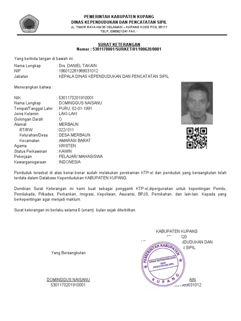 Perekaman Dukcapil Kabupaten Kupang | PDF