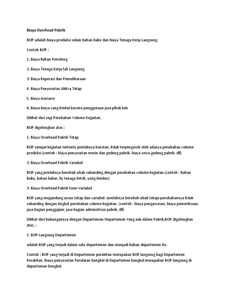 Biaya Overhead | PDF