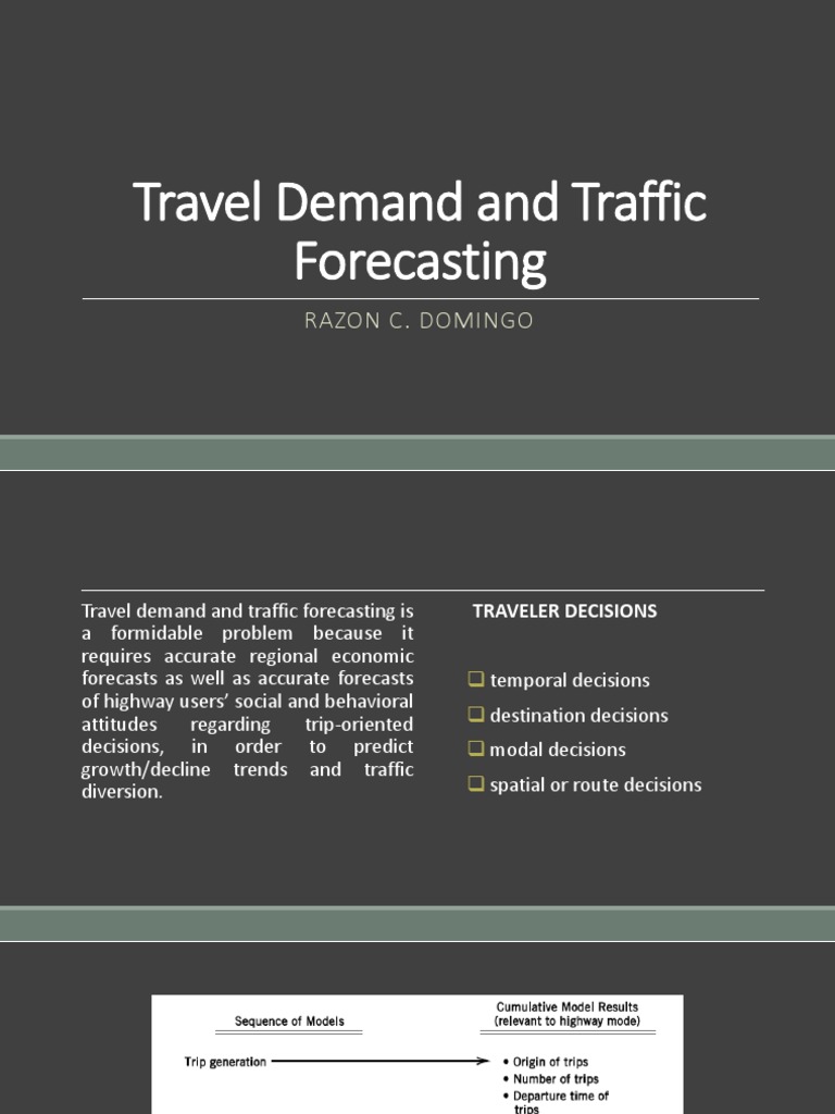 Travel Demand and Traffic Forecasting | PDF | Forecasting | Transport