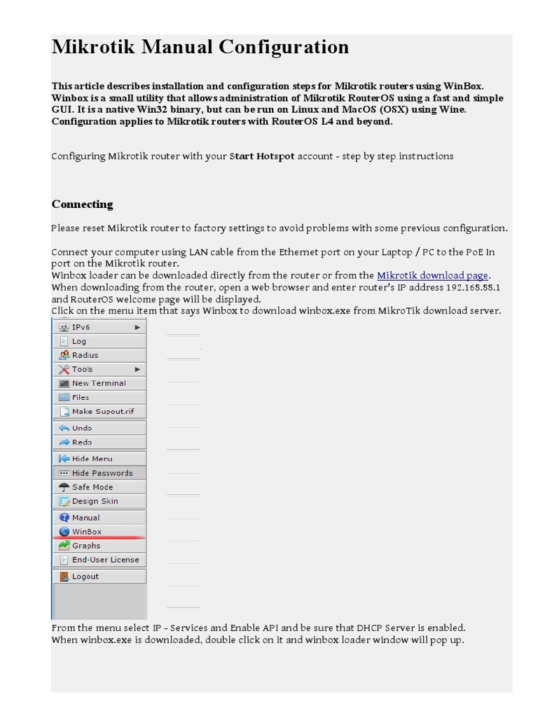 Mikrotik Manual Configuration | PDF | Radius | Ip Address