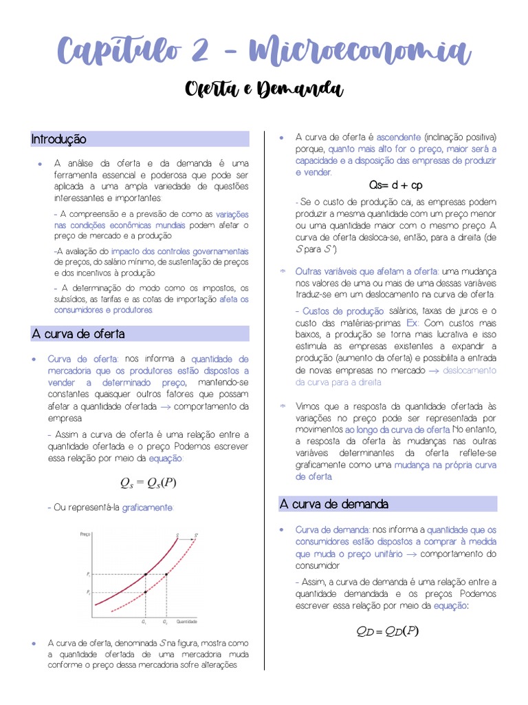 Capítulo 2 - Microeconomia - Pyndick | PDF | Demanda | Oferta e procura