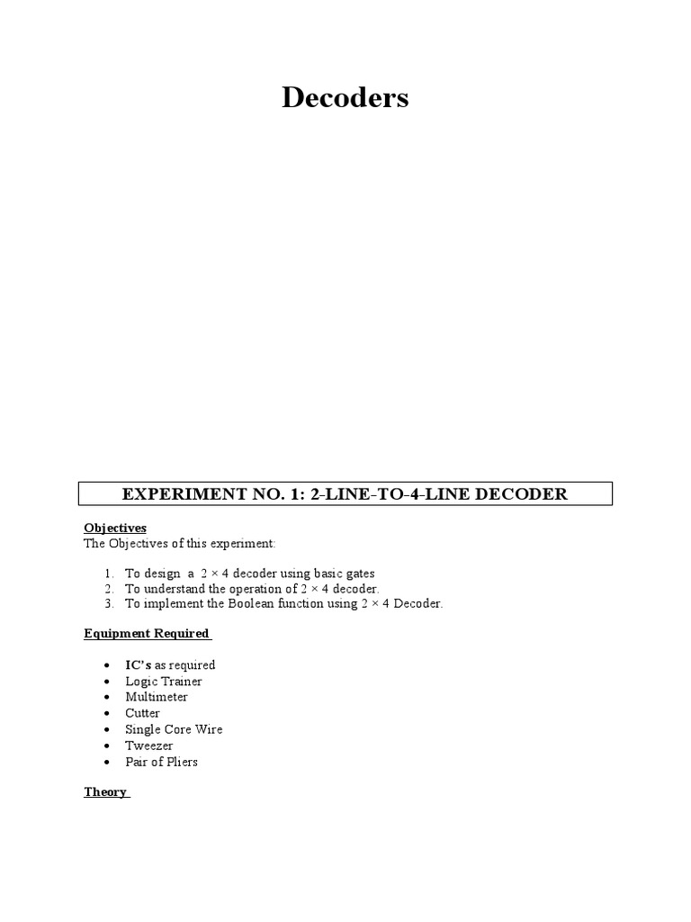 Decoders Lab Task | PDF | Logic Gate | Boolean Algebra