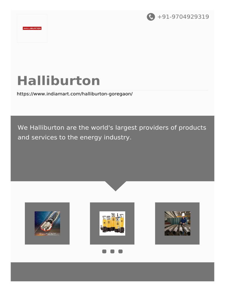 Halliburton Energy Services Provider Contact | PDF