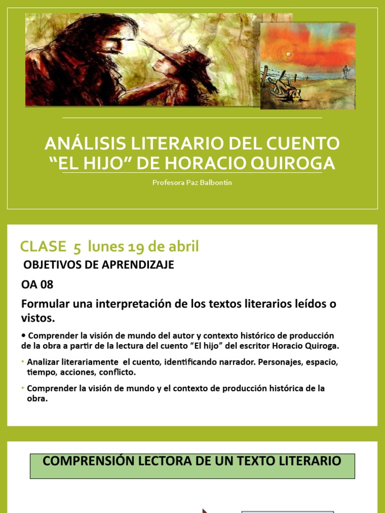 ANÁLISIS CUENTO "EL HIJO" DE HORACIO QUIROGA | PDF | Cuentos | Temor