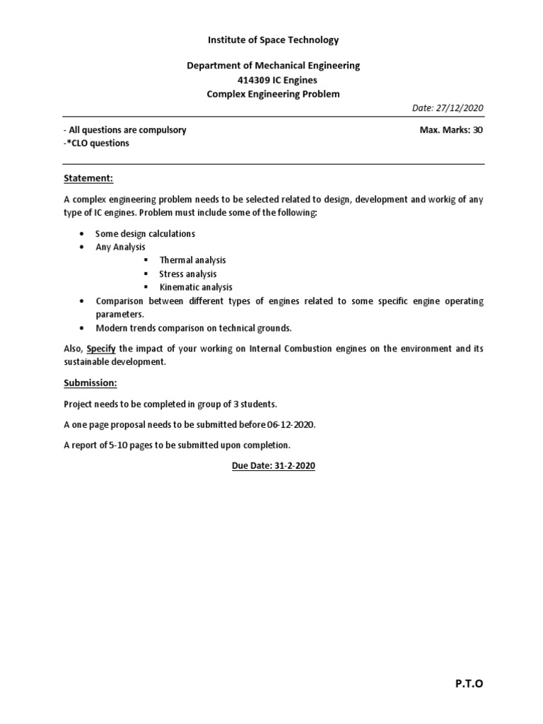 Complex Engineering Problem | PDF