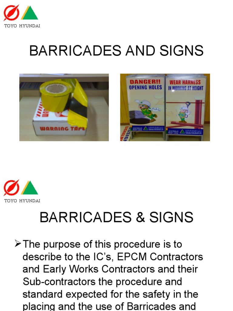 Banksman Barricades and Signs | PDF | Hazards | Safety