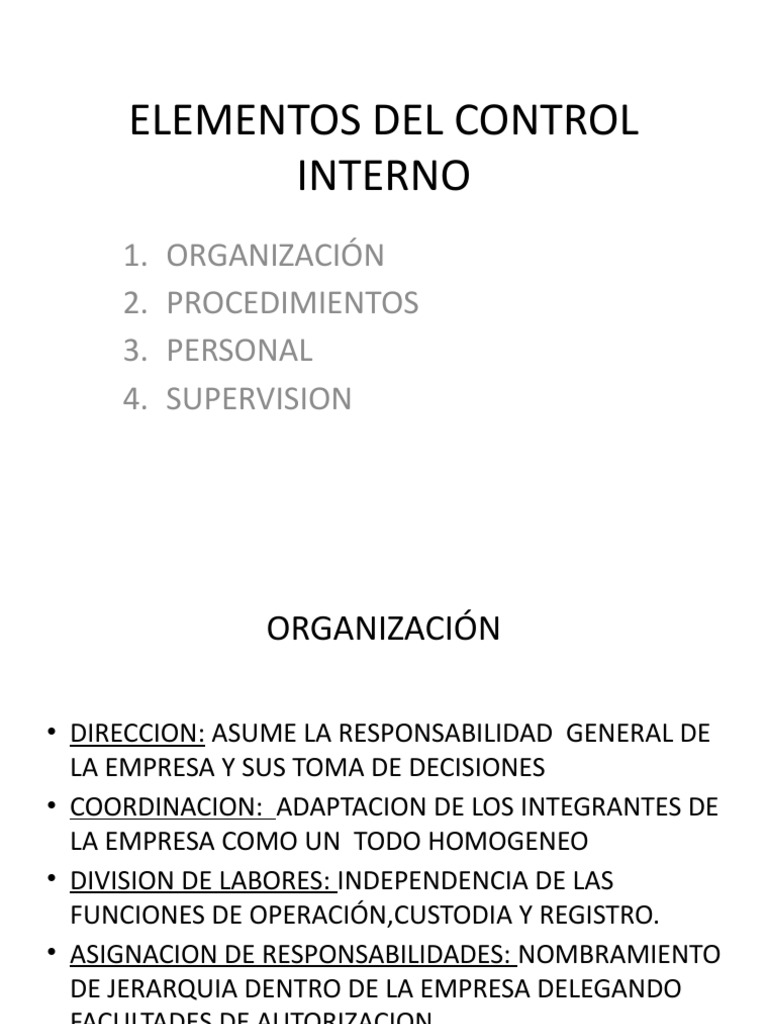 Elementos Del Control Interno | PDF