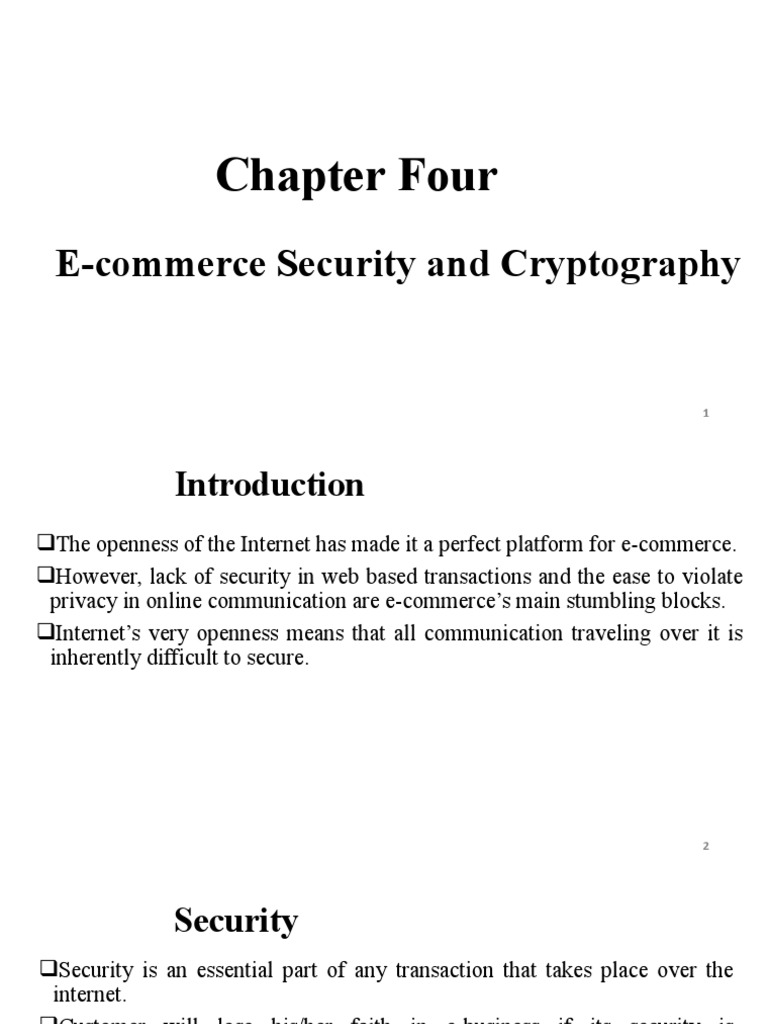 Chapter Four: E-Commerce Security and Cryptography | PDF | Encryption | Cryptography