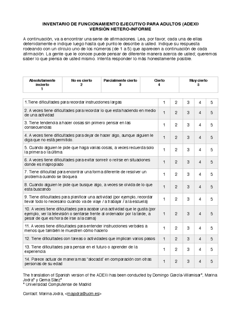 ADEXI Other Solocuestionario | PDF