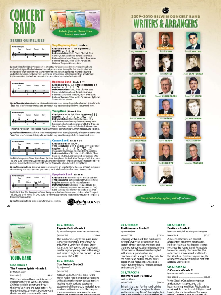 Series Guidelines: Belwin Concert Band Titles Have A | PDF | Saxophone ...