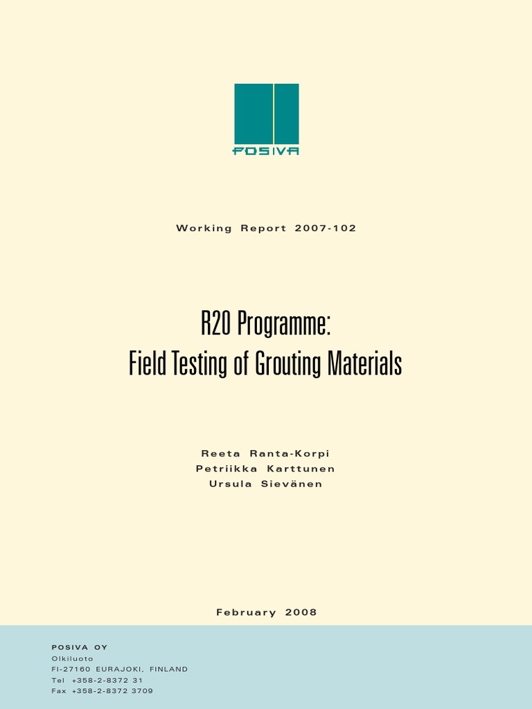 Field Testing of Grouting Materials | PDF | Cement | Concrete