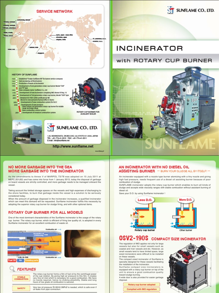 Service Network: History of Sunflame | PDF | Incineration | Fuel Oil