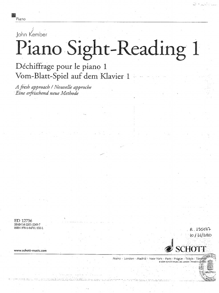 Piano Sight-Reading 1 | PDF